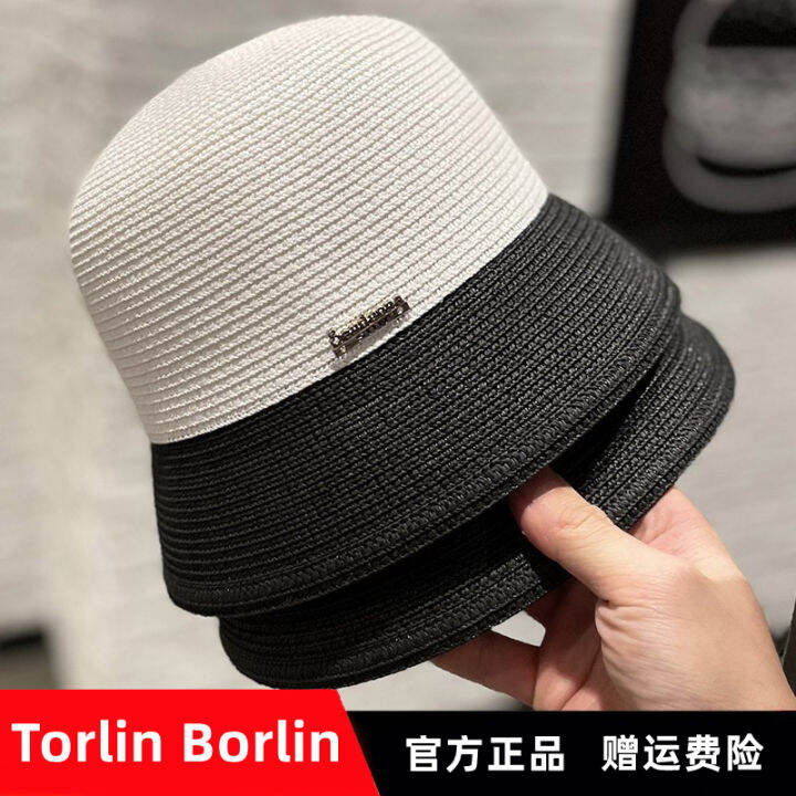 Torlin borlin หมวกชาวประมงทรงถังสานลายตัวอักษรสไตล์เกาหลี INS หมวกปีก ...