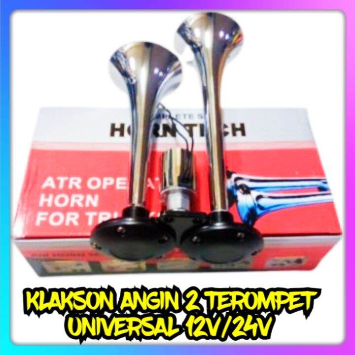 DOUBLE HORN / KLAKSON ANGIN 2 CORONG 12V / 24V UNIVERSAL | Lazada Indonesia