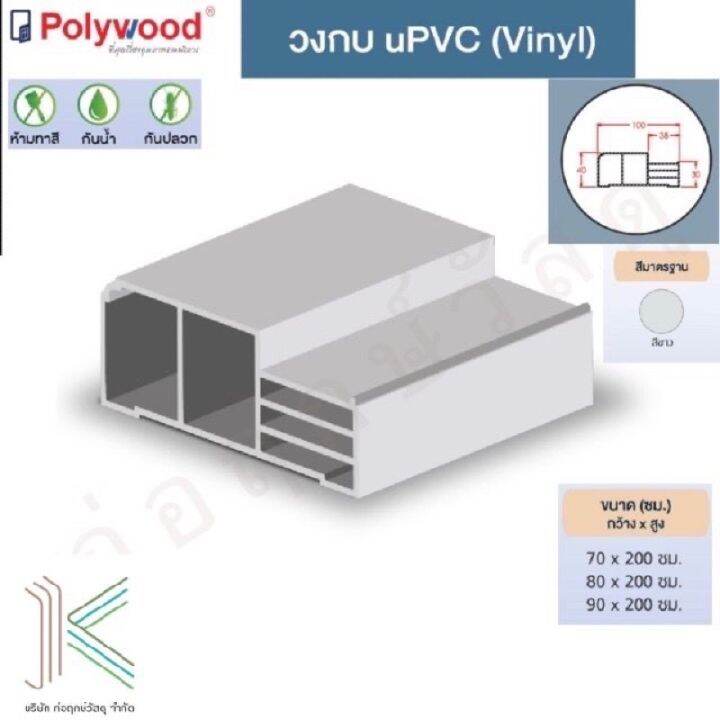POLYWOOD วงกบ uPVC สีขาว (ใช้ภายนอกและภายใน)(มี 3 ขนาด) | Lazada.co.th
