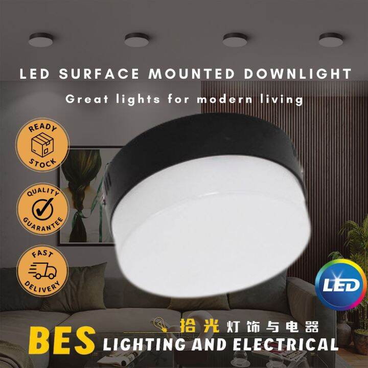 120° Brightness 🔅12W Black Body Modern Surface Downlight , Ceiling ...