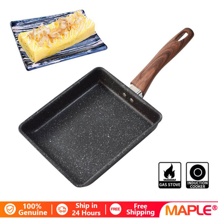 Original Non stick Omelette Breakfast Frying Pan Rectangle Fry Egg Roll ...