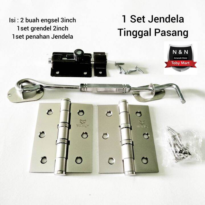 1 Set Kelengkapan Jendela / Penahan Jendela /slot kunci Grendel jendela ...