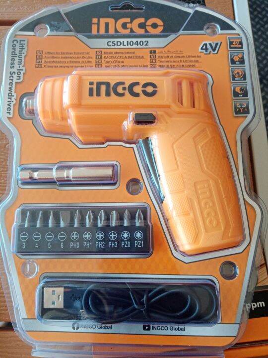 INGCO Lithium-Ion Cordless Screw Driver 4V( Model: CSDLI0402 ...