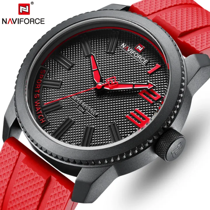 NAVIFORCE สุดหรูแบรนด์เดิมแฟชั่นผู้ชายนาฬิกาควอตซ์กีฬาสายยาง30เมตร ...