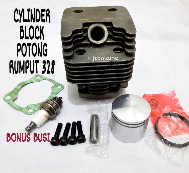 Cylinder Block Mesin Potong Rumput 328 Blok Mesin Babat Rumput 2Tak ...