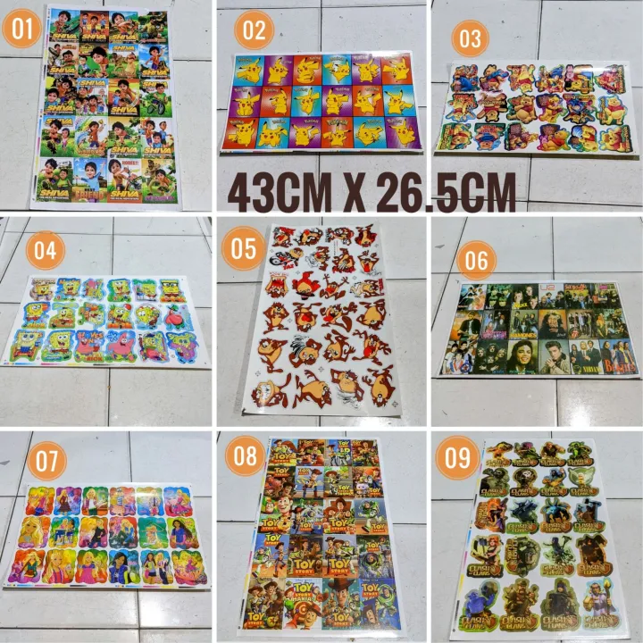 stiker lembaran 43cmX26.5cm bisa potong sendiri - sticker kotakan ...