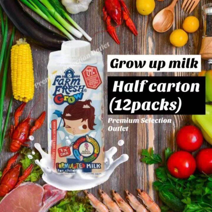 Farm Fresh Uht milk grow up milk half carton (200ml x 12packs) | Lazada