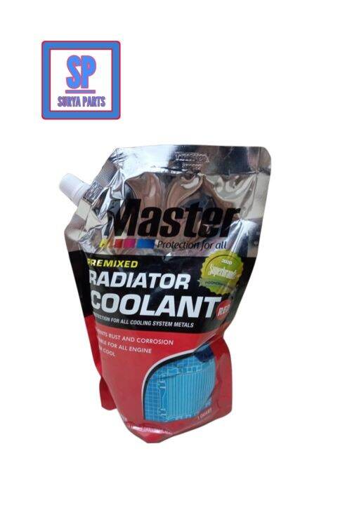 AIR RADIATOR COOLANT MASTER PREMIXED RED MERAH 1 QUART 1 LITER | Lazada ...
