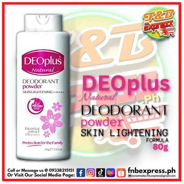 DeoPlus Natural Deodorant Powder w/licorice 80g | Lazada PH
