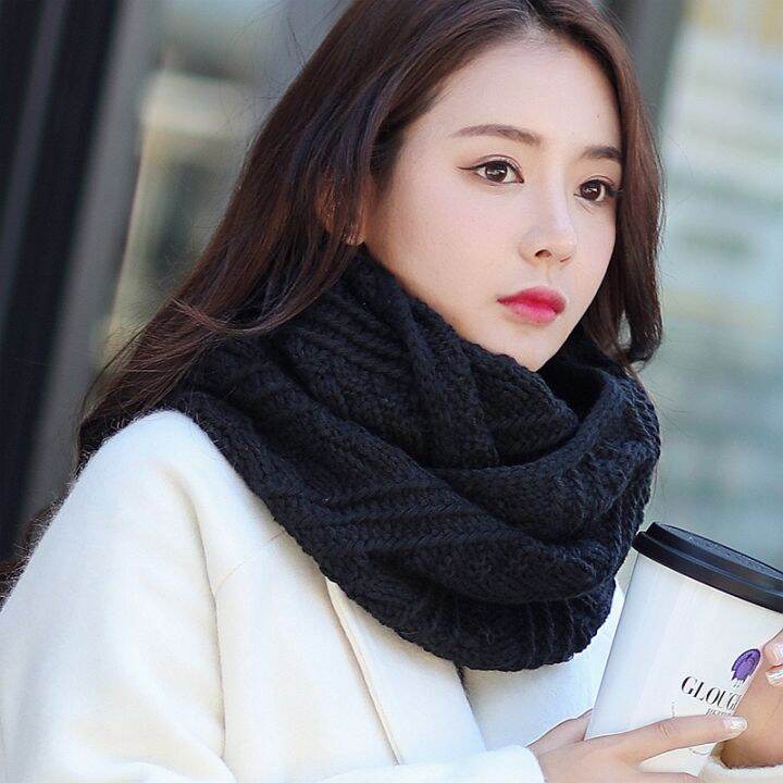 Korean Style Spring, Autumn and Winter Knitted Wool Scarf Men's and Women's Korean Style All ...