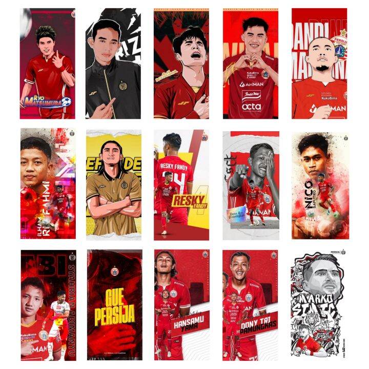 Hiasan dinding Dekorasi Dinding Pajangan pemain persija Jakarta 2023 ...