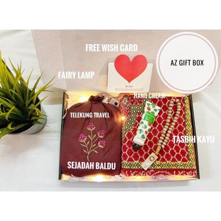 Suprise Gift Box Telekung + Sejadah + Tasbih - Hadiah Hari Jadi ...