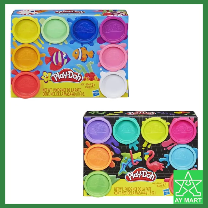 Play-Doh 8 Pack Refill Rainbow & Neon Non-Toxic Modeling Compound Clay ...