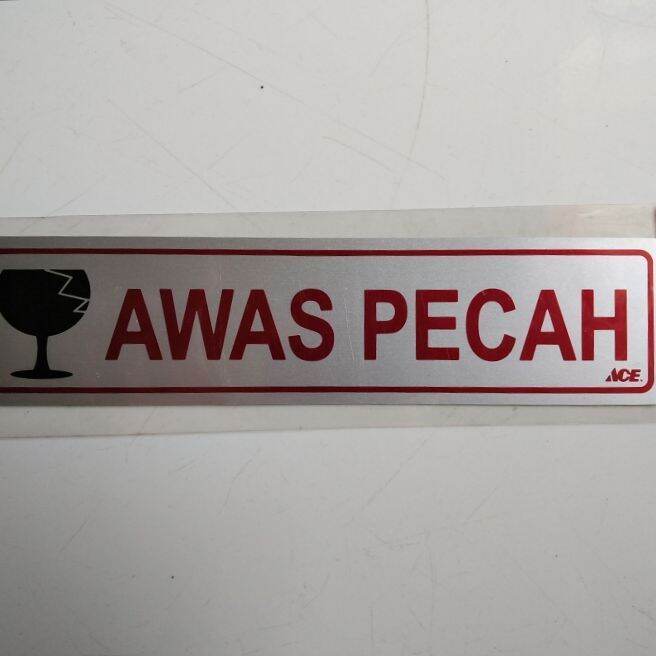 Sign Sticker Tanda Masuk Kanan Kiri Awas Pecah | Lazada Indonesia