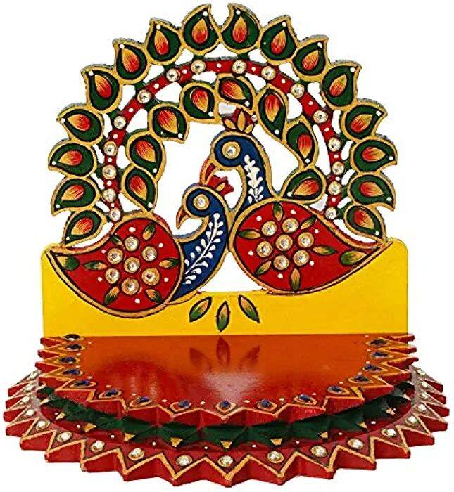 Wooden Peacock Peedam Sinhasana Statue Stand Wooden Mini Temple | Lazada