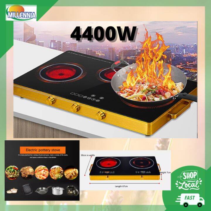 Electric Cook-top Built-in commercial 2 burners double induction cooker ...
