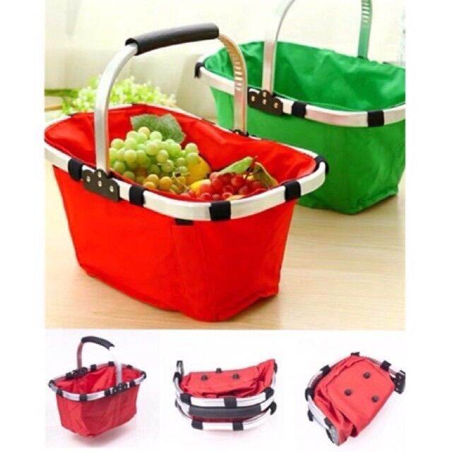 Folding Basket Portable Shopping Picnic Basket Camping Bag/bakul ...