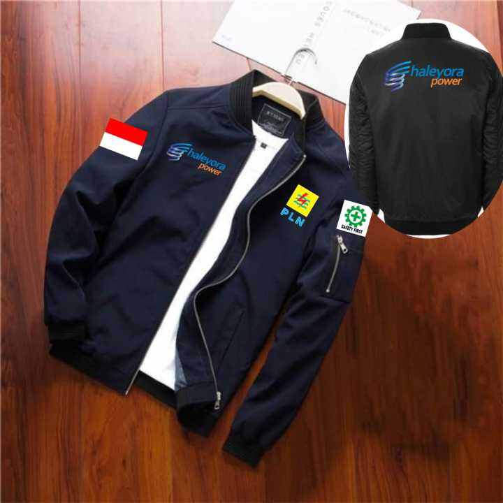 Jaket Bomber Pln Haleyora Power Bisa Pake Nama Sendiri Bahan Parasut Taslan Lazada Indonesia