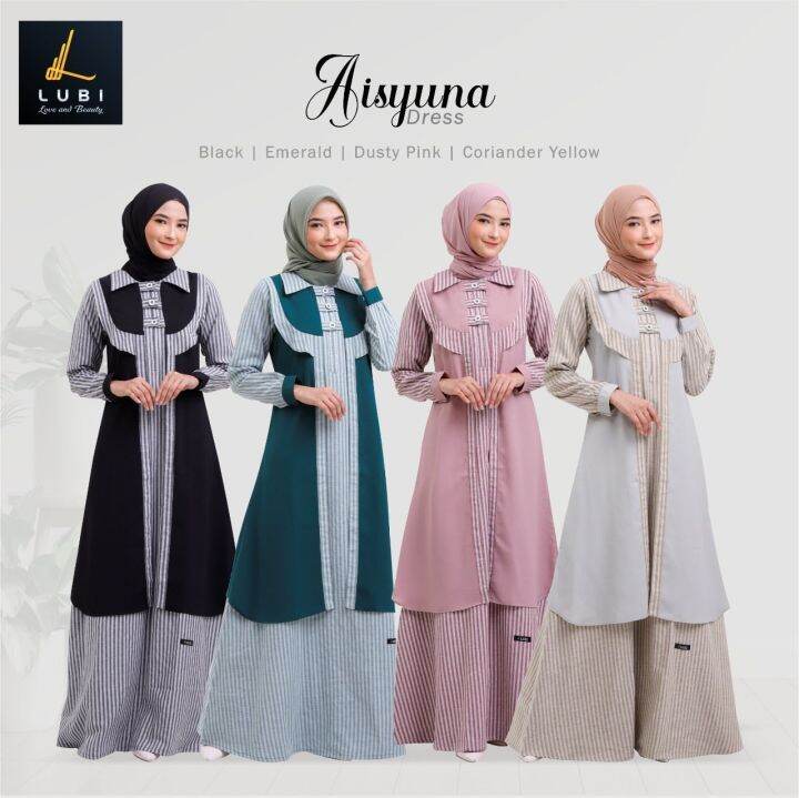 BISA COD GAMIS LUBI AISYUNA DRESS ORIGINAL TERBARU 2022 / GAMIS AISYUNA ...