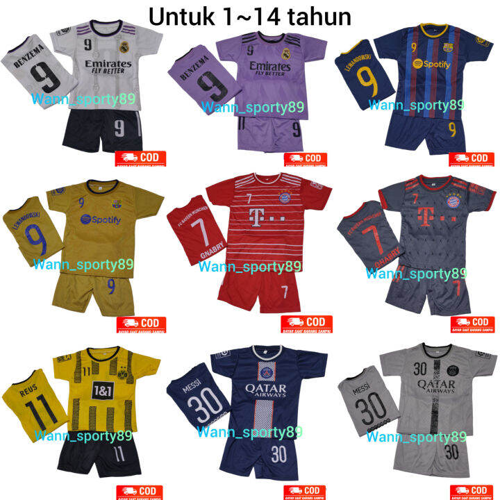 JERSEY BOLA ANAK KLUB EROPA UNTUK UMUR 1-14 TAHUN TERLENGKAP DENGAN ...