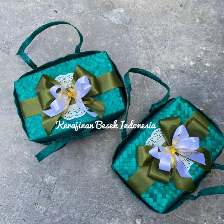 SEPASANG BESEK JINJING 20X30 WARNA INCLUDE PITA / besek cangking ...