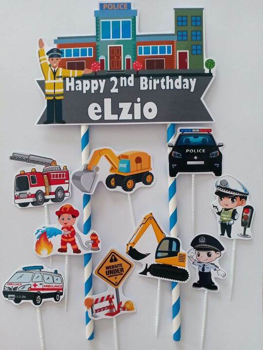 TOPPER CAKE - HIASAN KUE ULANG TAHUN GAMBAR POLISI PEMADAN KEBANYAKAN ...