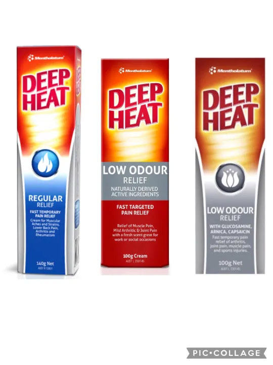 Deep Heat Low Odour Relief Arthritis Cream 100g Imported from Australia ...
