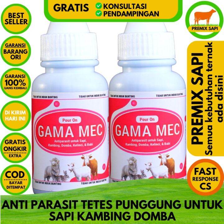GAMA MEC POUR ON - obat kutu, cacing, kudis, gatal untuk sapi kambing ...