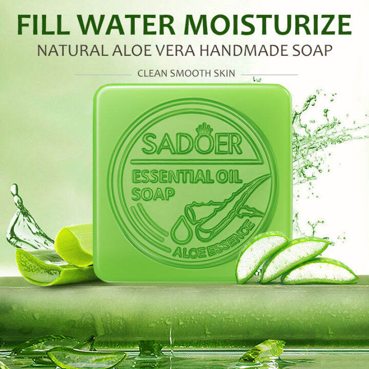 Aloe vera + vitamin C cleansing soap whitening remove acne shrink pores ...