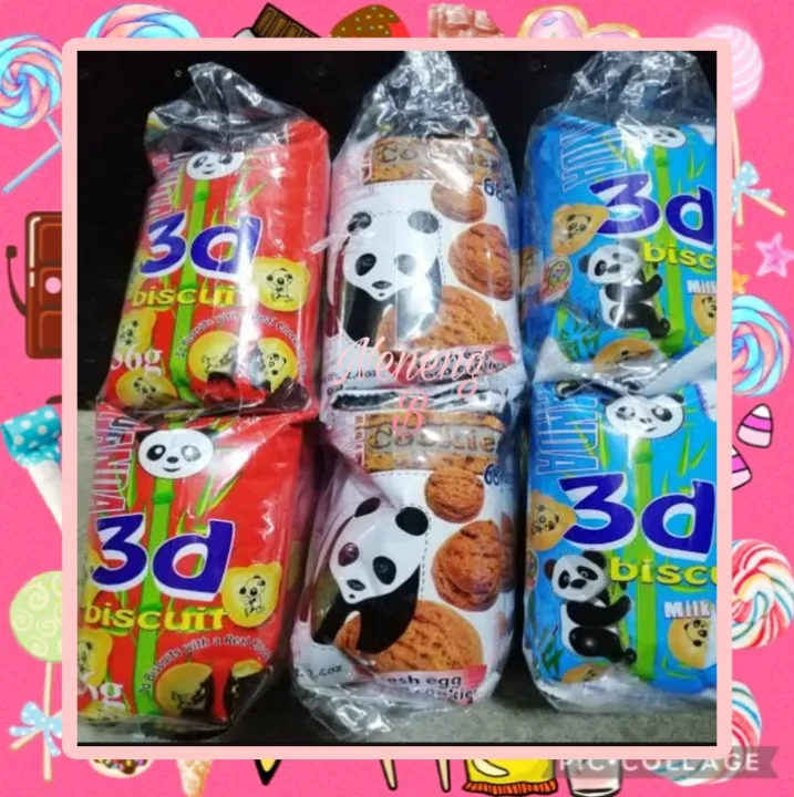 Pre-order 3D Panda Biscuits Milk/With Real Chocolate Flavor 56Grams ...