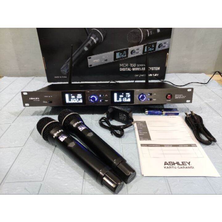 Mic Wireless Ashley MCR-168 MCR168 MCR 168 Original 2 Mic Genggam Handheld UHF Multi Chanel Bisa ...