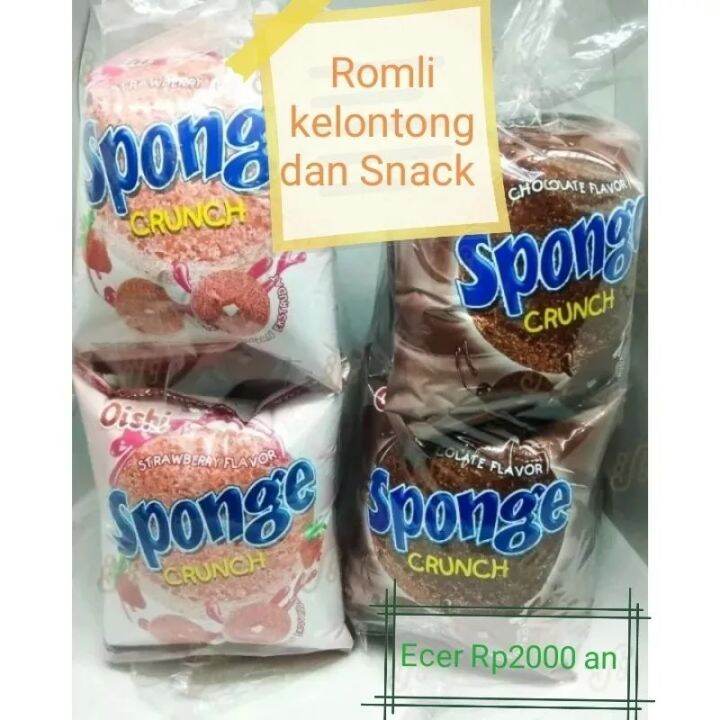 Oishi Sponge Coklat / Strawberry (1 Pak isi 10 Pcs 22gram) Cemilan ...