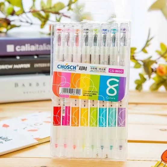 Chosch 2-in-1 (CS-8650) Gel Pen and Highlighter Dual Tip Set | Lazada PH