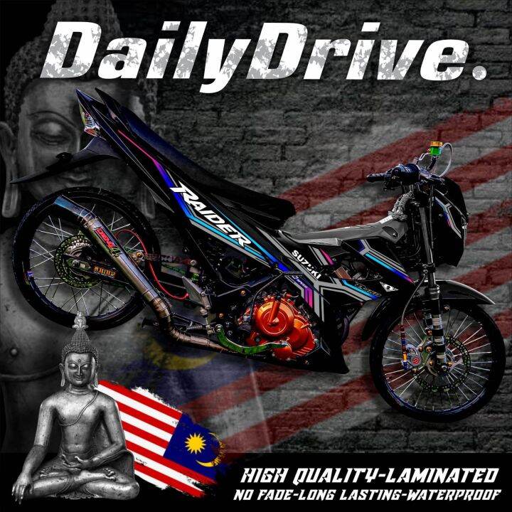 Suzuki Raider 150 Reborn Decal Stickers Stock Size Malaysian Design V2 ...