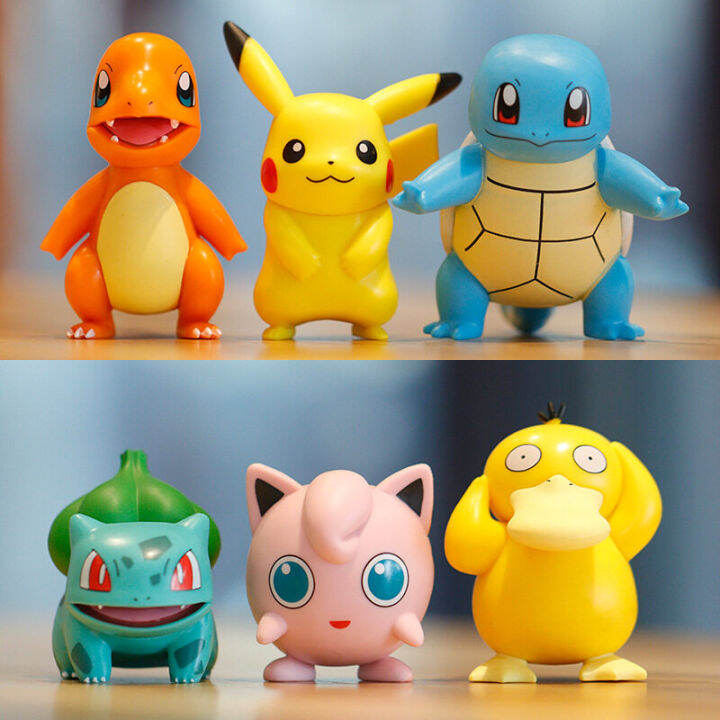 KiKi 6pcs Pokemon Figure Set Pikachu Figure Toy Pokemon Model ...