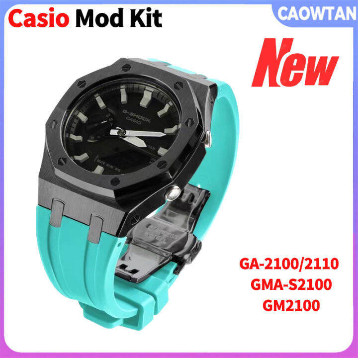 Gen 3 Mod kit for Casio GA-2100/2110 GA-B2100 Strap Rubber + Stainless ...