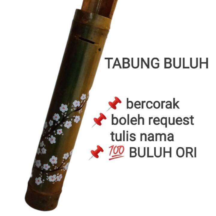 TABUNG BULUH BESAR CORAK BOLEH REQUEST NAMA | Lazada