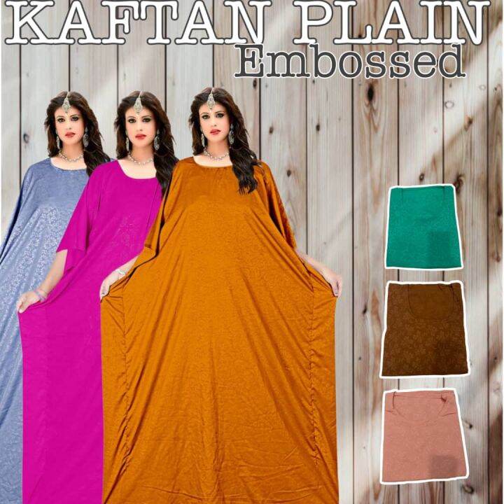 Kaftan Plain Viral / Kaftan Kosong Kain Emboss / Baju Kelawar Kosong ...