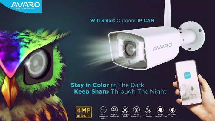 AVARO Smart CCTV WIFI IP Camera CCTV Outdoor 4MP PTZ Color Nightvision | Lazada Indonesia