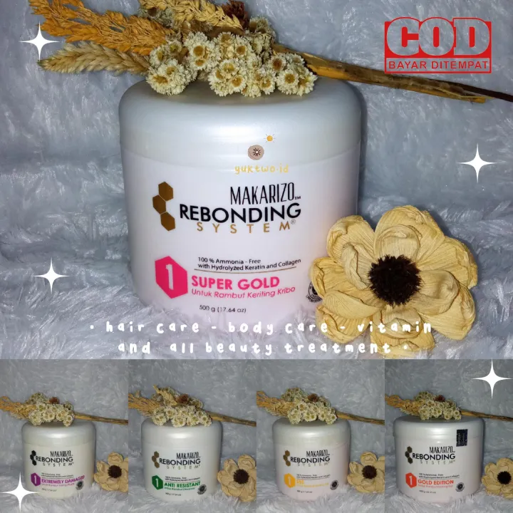 Makarizo Rebonding Super Gold Gold Edition SSS Anti Resistant Extremely ...