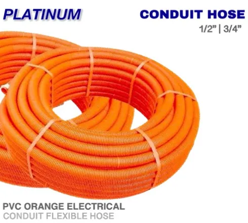 100 Mts | PVC Electrical Flexible Hose Conduit Orange | 1/2 3/4 | Sold Per Roll | Lazada PH