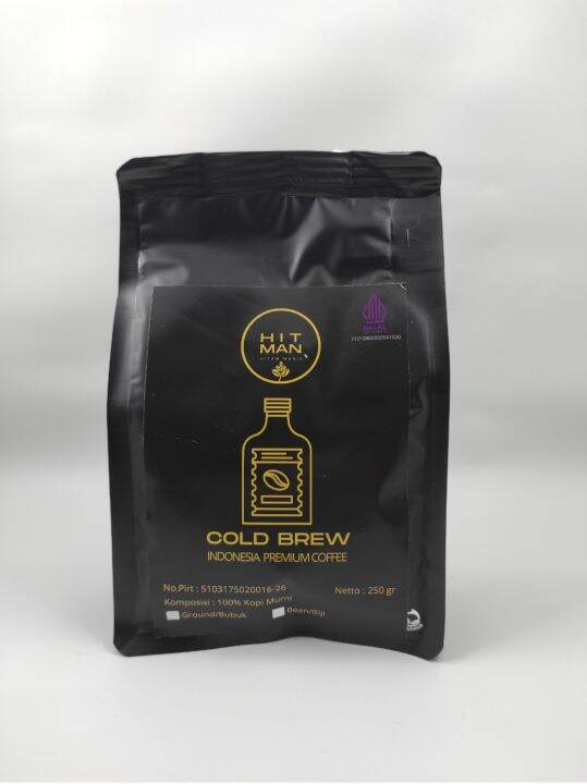 Premium Coffee Cold Brew Whole Bean by Kopi Hitman 250 gr | Lazada ...