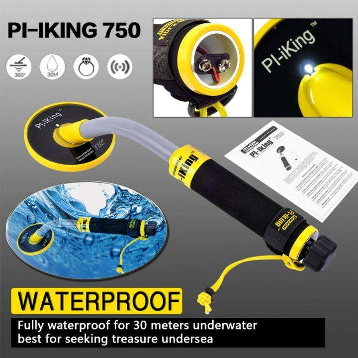 PI-iking 750 Fully Waterproof Metal Detector 100feet/30m Underwater ...