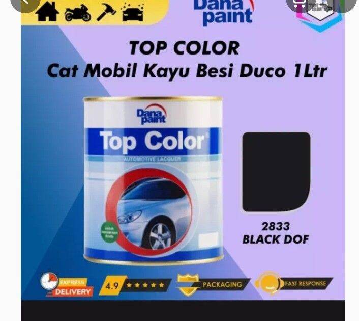 Cat Duco TOP COLOR 2833 Black Doff - Cat Mobil Kayu Besi Motor Black ...