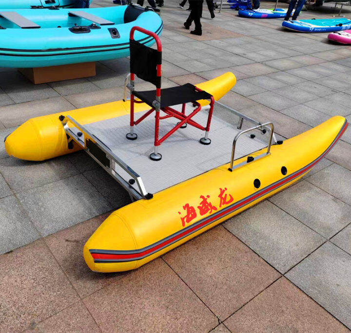 Double Body Platform Fishing Boat Lure Double Pontoon Boat Raft Fishing ...
