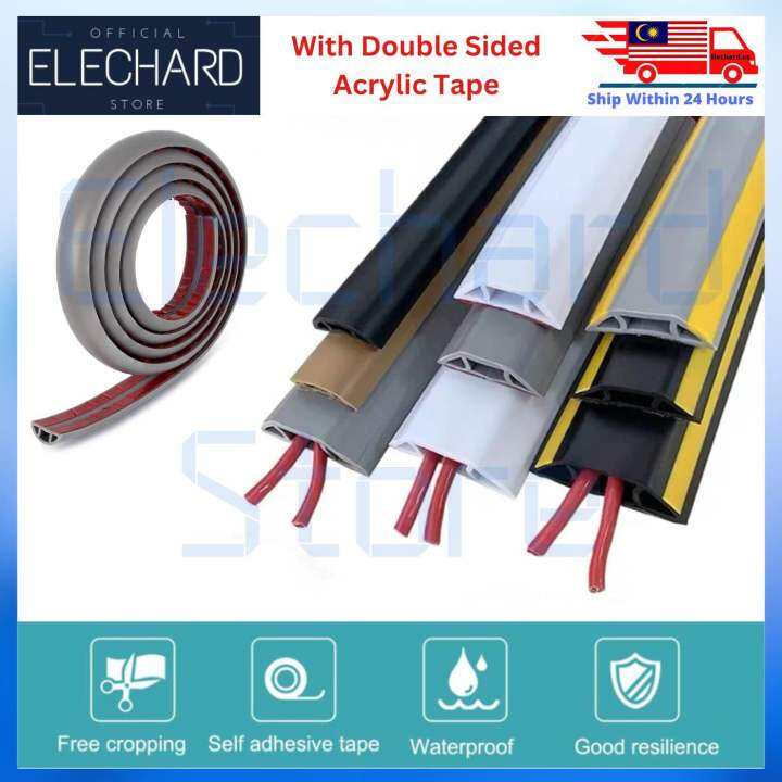 1 Meter Self-adhesive Soft Rubber Cable Concealer Protection Ground ...