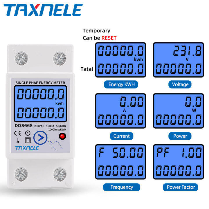 Din Rail Digital Single Phase Reset Zero Energy Meter kWh Voltage ... Din Rail Digital Single Phase Reset Zero Energy Meter kWh Voltage ...