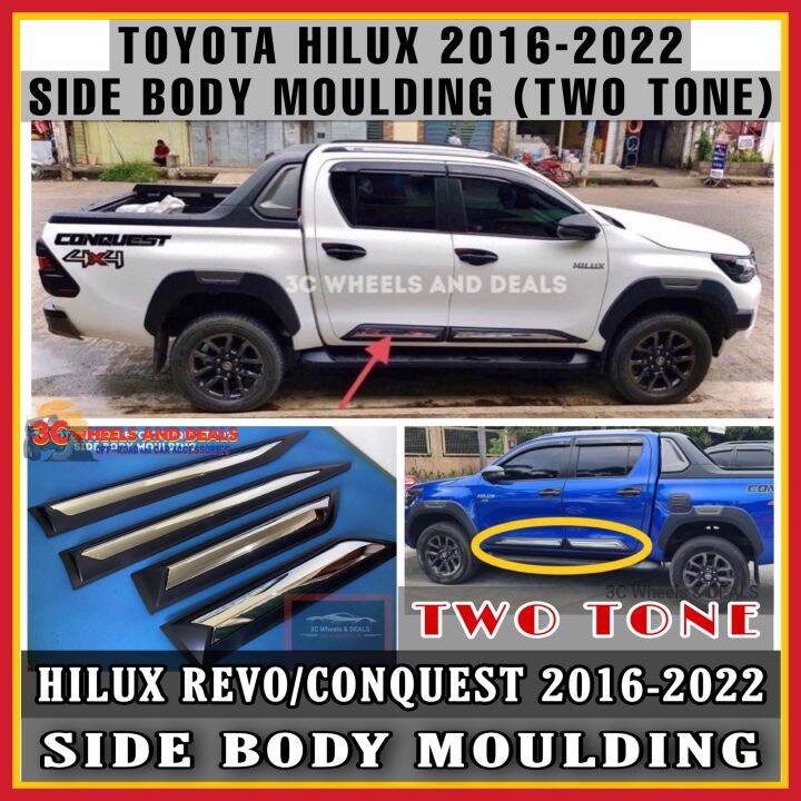 TOYOTA HILUX REVO/CONQUEST 2016-2022 SIDE BODY MOULDING(TWO TONED ...