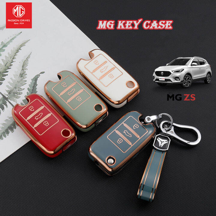 รถสมาร์ทคีย์สำหรับ MG3 ZS EV MG4 MG5 MG6 MG HS กรณีเชลล์ผู้ถือ MG พวงกุญแจ TPU พวงกุญแจน่ารัก ...