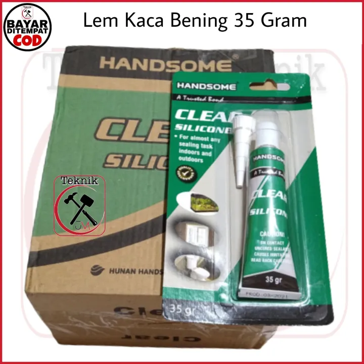 Lem Kaca Silicone [ Clear Bening 35 Gram - Black Hitam 35 Gram - Merah ...